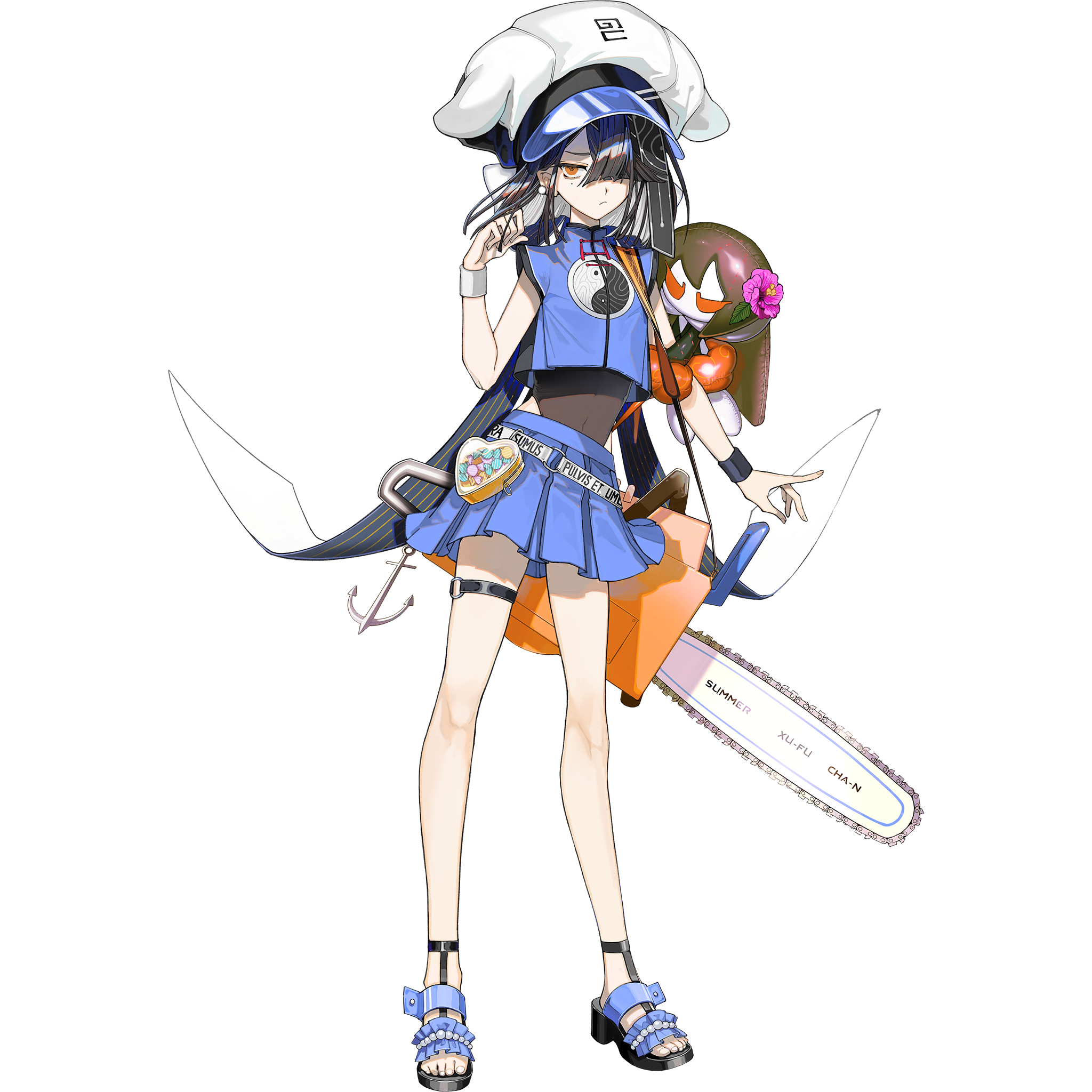 The Big ImageBoard (TBIB) - 1girl anchor belt black hair black ...